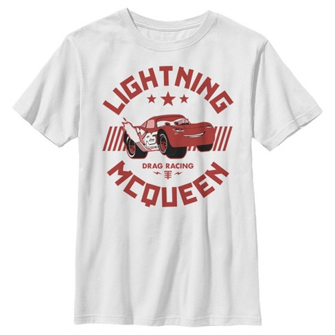 Boy's Cars Lightning Mcqueen Drag Racing T-shirt - White - X Large : Target