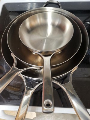 12pc Stainless Steel Cookware Set With 6pc Pan Protectors Silver ...