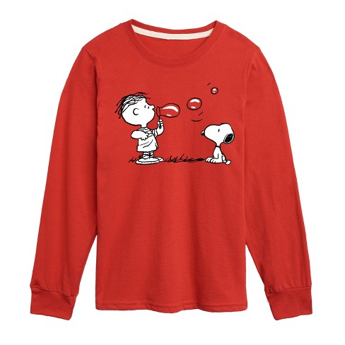 Peanuts Snoopy Bubbles Long Sleeve Graphic T-shirt - Red - 4t : Target