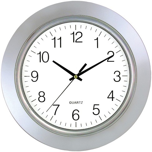 Timekeeper 13-in. Chrome Bezel Round Wall Clock In Silver : Target
