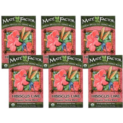The Mate Factor Hibiscus Lime Organic Yerba Mate Tea Bags - Case of 6 ...