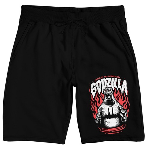 Godzilla Classic Flames Men's Black Sleep Pajama Shorts : Target