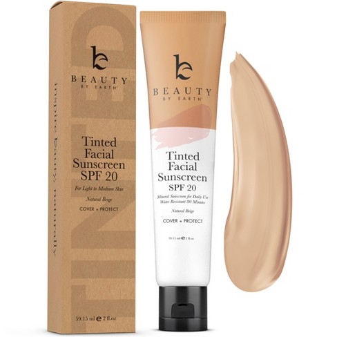 Beauty By Earth Tinted Facial Sunscreen Spf 20 - Light Beige : Target