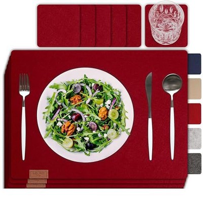 Sølmo Premium Felt Placemats Set Of 6 - Red : Target