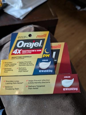 Orajel 4x Medicated Severe Toothache And Gum Pain Cream - 0.33oz : Target