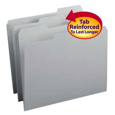 Smead File Folder, 1/3-cut Tab, Letter Size, Gray, 100 Per Box (12343 ...