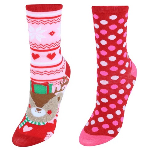 Gold Medal Women's 2 Pack Butter And Flat Knit Holiday Sock Combo Set ...