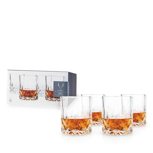 Viski Admiral Crystal Whiskey Tumblers Set Of 4, Lead-free Premium ...