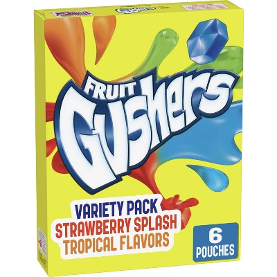 Betty Crocker Fruit Gushers Variety Pack Fruit Flavored Snacks - 6ct ...