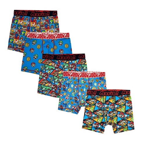 Super Mario Brothers 5-pack Of Boys' Character Boxer Briefs : Target