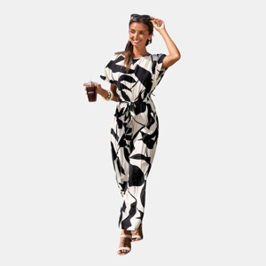 Cupshe Women's Chic Geometric Print Jumpsuit for Effortless Style-S ...