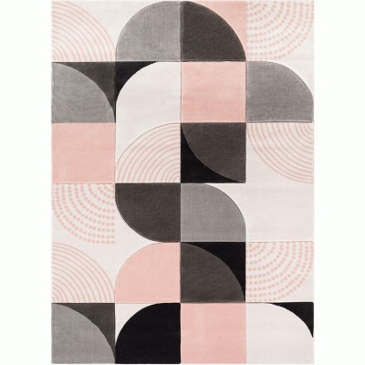 Well Woven Maggie Blush Pink Modern Geometric Dots & Boxes Pattern Rug ...