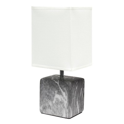 Petite Faux Stone Table Lamp With Fabric Shade - Simple Designs : Target