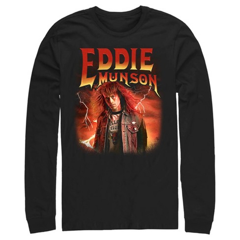 Men's Stranger Things Eddie Munson Metalhead Long Sleeve Shirt : Target