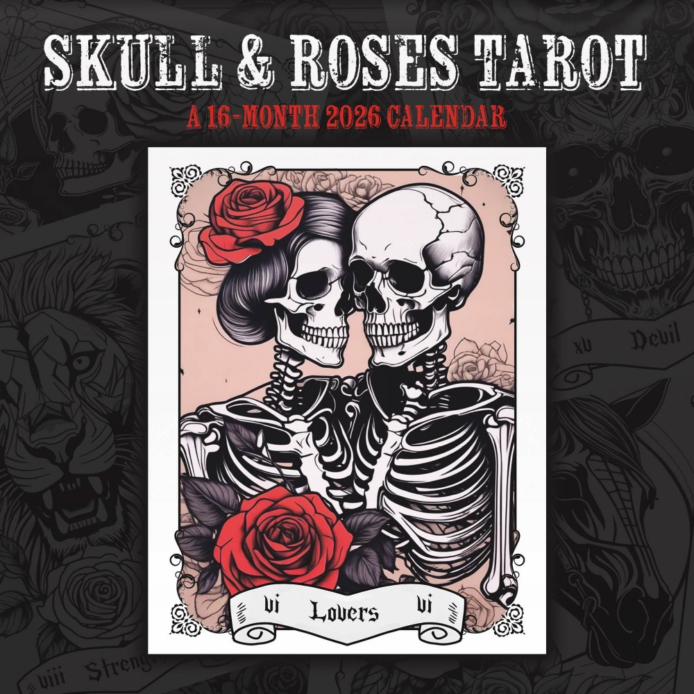 Trends International Tarot Skulls and Roses 12"x12" Wall Calendar 2026 ...
