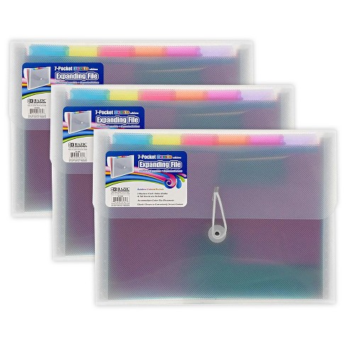 Bazic Products® Rainbow 7-pocket Letter Size Poly Expanding File, Pack ...