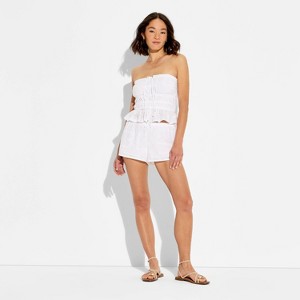 Women's Mid-Rise Ruffle Edge Shorts - Wild Fable™ White XL : Target