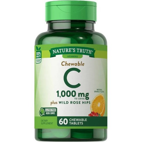 Nature's Truth Chewable Vitamin C 1000mg | With Wild Rose Hips | 60 ...