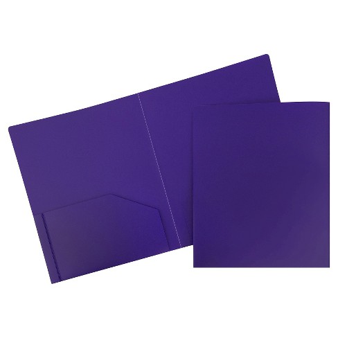 Jam 6pk 2 Pocket Heavy Duty Plastic Folders - Purple : Target