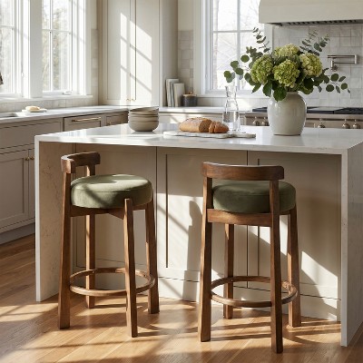 Christopher Knight Home Elise Mid-Century Modern Rubberwood Upholstered ...