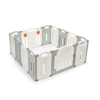 Costway 14 Panel Foldable Baby Playpen Kids Activity Center Safety Play ...