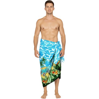 LA LEELA Men's Beach Cover Up Swimwear Sarong Wraps One Size Lake ...