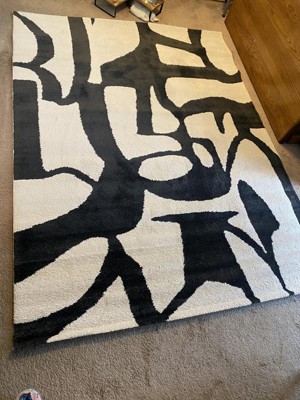 7'x10' Abstract Inkblot Rug Black/white - Threshold™ : Target