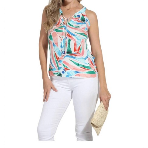 Women's Split Neck Halter Top - Veronica M S : Target