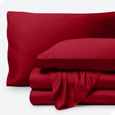 Queen Red Polar Fleece Sheet Set By Bare Home : Target