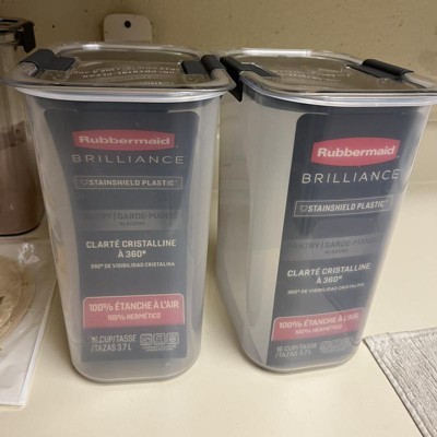 Rubbermaid Brilliance 16 Cup Pantry Airtight Food Storage Container ...