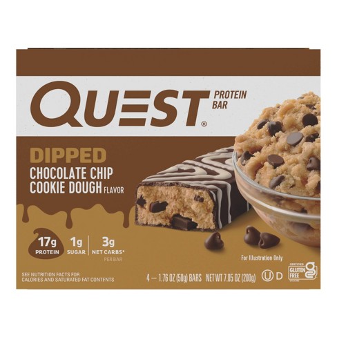 Quest Nutrition Protein Bars - Dipped Chocolate Chip Cookie Dough - 4ct ...