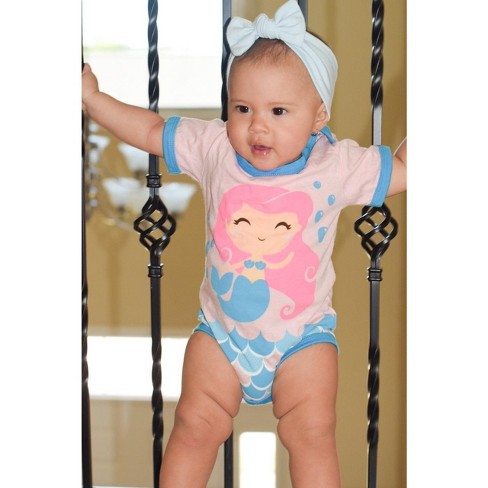 Doodle Pants Mermaid Infant And Baby Bodysuit Pink 12 : Target