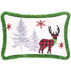 The Lakeside Collection Tartan Plaid Lodge Embroidered Accent Pillows ...