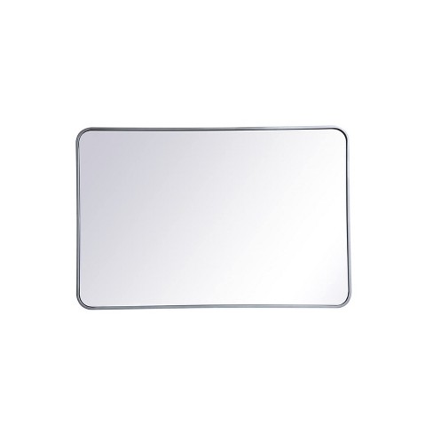 Elegant Lighting Soft Corner Metal Rectangular Mirror 28x42 Inch In ...