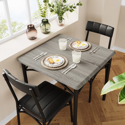 Dining Table Set, Kitchen Table And 4 Upholstered Chairs, Rectangular ...