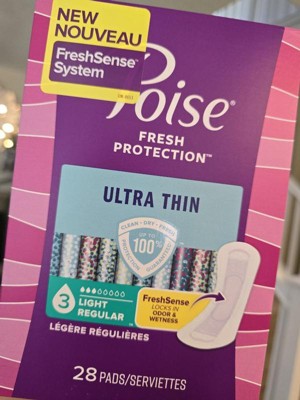 Poise Ultra Thin Incontinence Bladder Control Pads - Light Absorbency ...