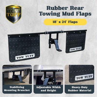 Tow Tuff 18 X 24 Inch Universal Hitch Mount Rubber Rear Splash Guard ...