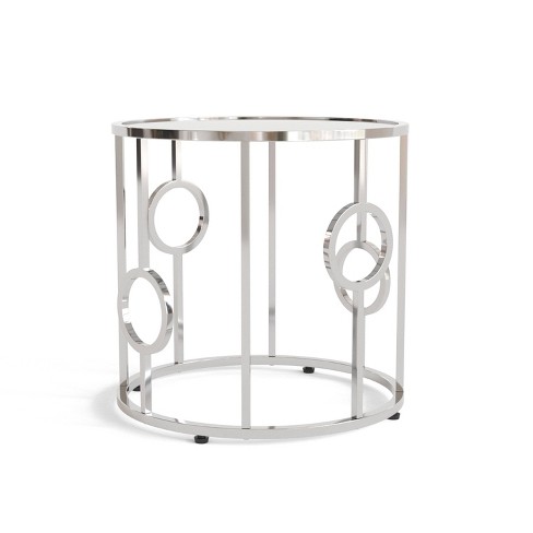 Oakmonte Mirrored Round End Table Chrome - Homes: Inside + Out: Art ...
