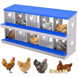 Chicken Nesting Box with Roll Out Egg Collection,10 Compartment Metal ...