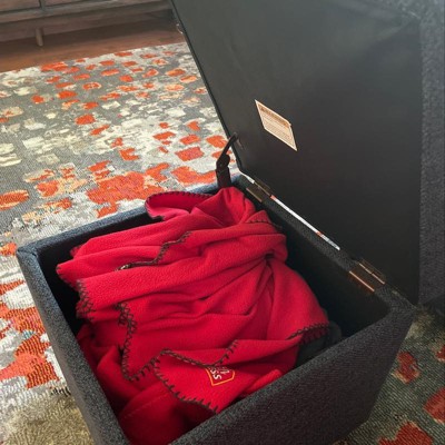 Square Tufted Faux Leather Storage Ottoman - Homepop : Target