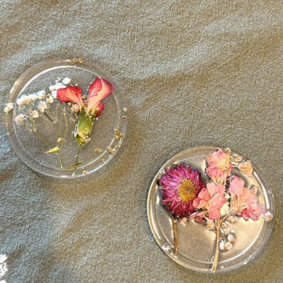 Pressed Flowers Resin Coaster Diy Art Kit - Mondo Llama™: Dried Flower ...