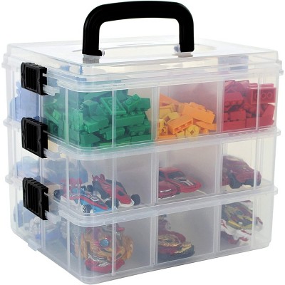 Sorbus Lego Storage Case With Hinged Lid - Plastic Stackable Organizers ...