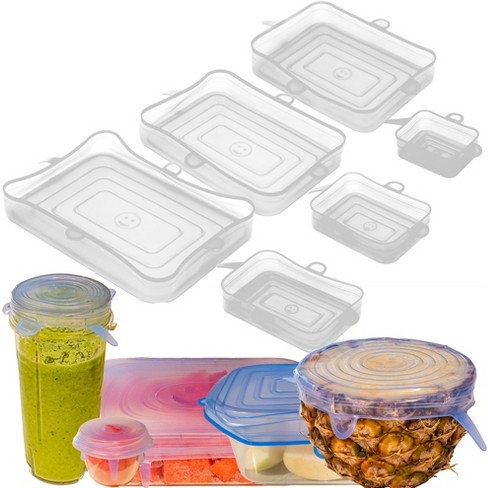 5 Star Super Deals Silicone Stretch Food Lids 24 Rectangular Pack ...