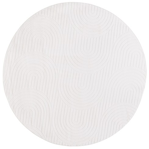 Faux Rabbit Fur 800 Frf878 Machine Made Loomed Area Rug - Ivory - 6' X ...