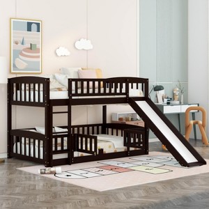 Xiyuyeu Twin Over Twin Bunk Bed With Ladder And Slide,loft Bed,modern Noise Reduced Bunk Beds ...