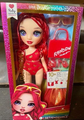 Rainbow High Swim & Style Ruby Red 11'' Doll With Shimmery Wrap To ...