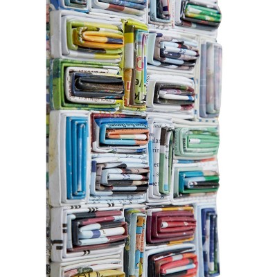 Glass Handmade Recycled Magazine Frame Wall Mirror Multi Colored ...