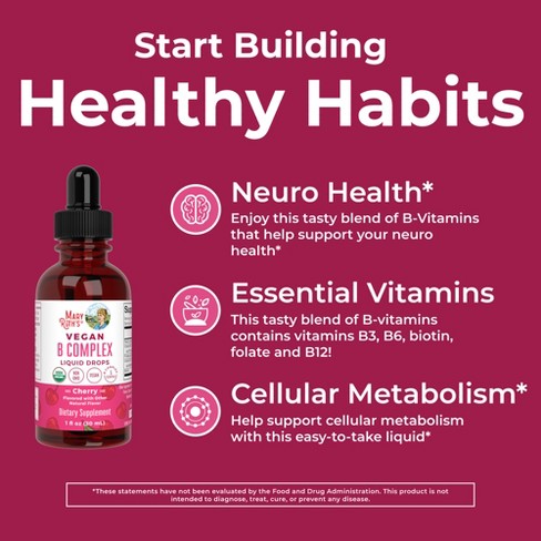 Maryruth's B Complex Drops, Cherry, Org, 1 Oz : Target