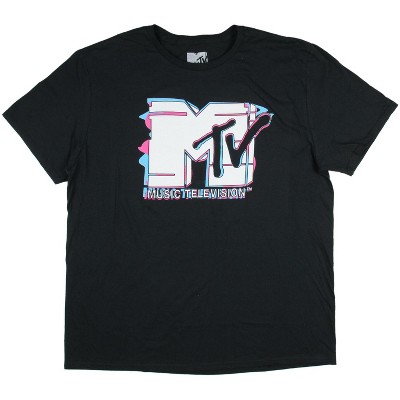 Mtv Men's Music Television Abstract Art Pink And Blue Logo T-shirt : Target