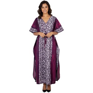 LA LEELA Summer Cotton Women Vacation Caftan Maxi Dress Holiday ...